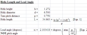 Helix Length And Lead Angle Xls