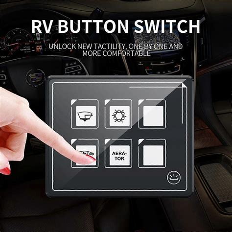 6 Bit Bluetooth Switch Panel Push Button Switch Auxiliary Panel Touch Type Backlit Membrane