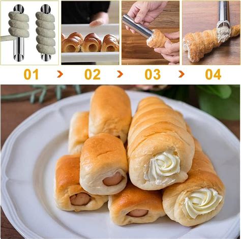 Moldes De Cuerno De Crema Kit De Tubos De Forma De Canoli Acero Inoxidable Piezas En