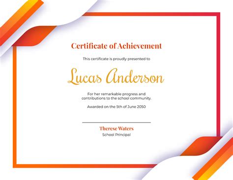 Free Achievement Award Certificate Template To Edit Online