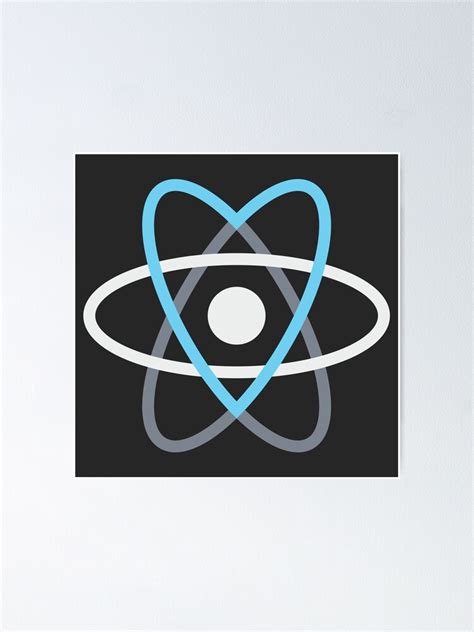 react js heart logo poster by hipstuff redbubble