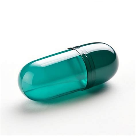 Premium Photo A Green Pill With A Clear Lid Sits On A White Surface