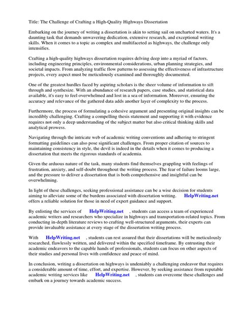 Highways Dissertation Pdf Road Thesis