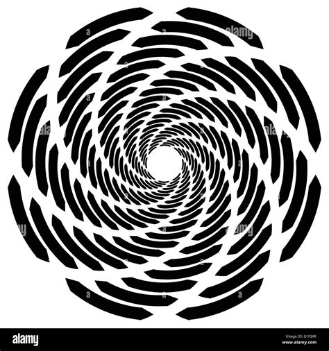 Circular Rotating Spiral Vortex Element Motif Abstract Geometric