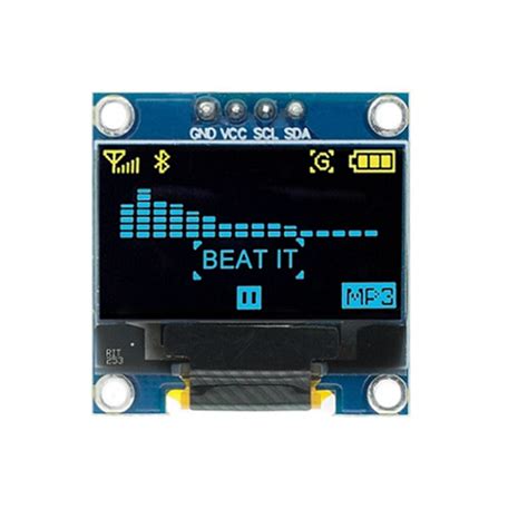 ماژول نمایشگر Oled دو رنگ زرد آبی 0 96 اینچ 4 پین با رابط I2c عصر الکترونیک