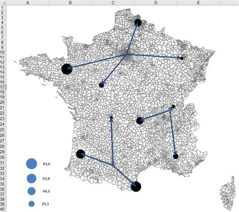 How To Design A Flow Map For Logistics With Excel Map Maps For Excel