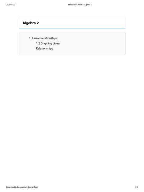 Algebra 2 Graphing Linear Relationships Min Pdf Equations Algebra