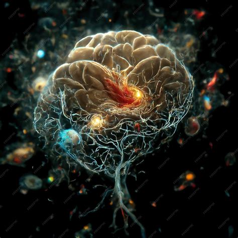 premium photo neuron cell illustration with nervous impulses along