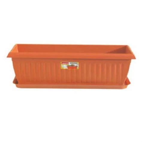 Orange Rectangular Plastic Trough Planter At Rs 600 In Surat Id