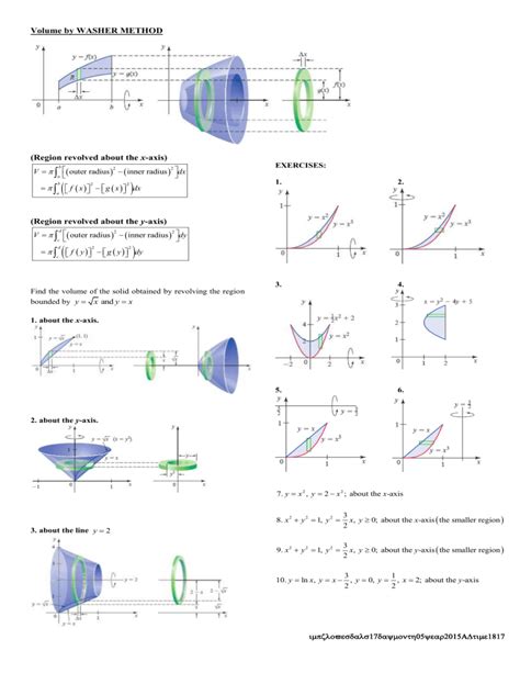 Washer Method Volume Exercises
