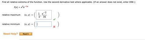 Solved Find All Relative Extrema Of The Function Use The
