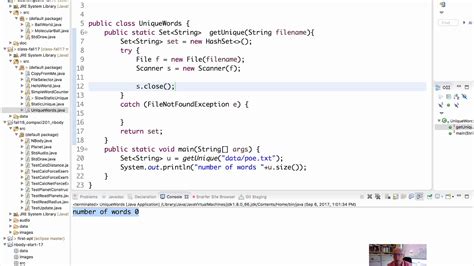 Scanner Try Catch With Set Youtube