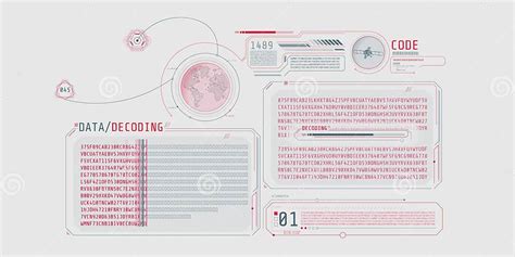 Futuristic Hud Design Of Satellite Data Decoding Program Stock Vector Illustration Of