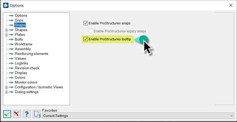 prostructures turn on the display of tool tip information communities