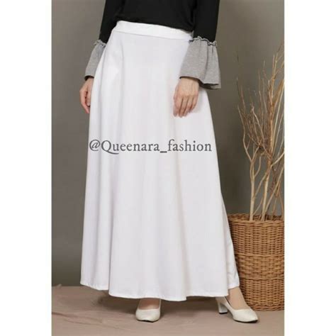 Jual Rok Panjang Wanita Putih Rok Putih Allsize Dan Jumbo Size