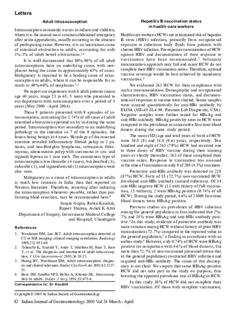 Pdf Adult Intussusception