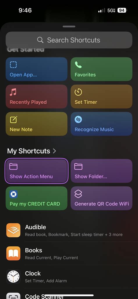 action bar r shortcuts
