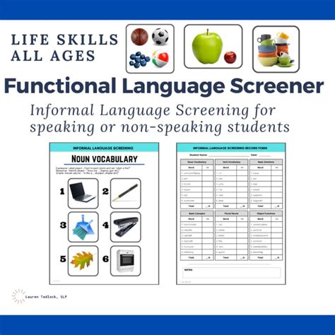 Informal Language Screening For Functional Communication Nonverbal Life Skills