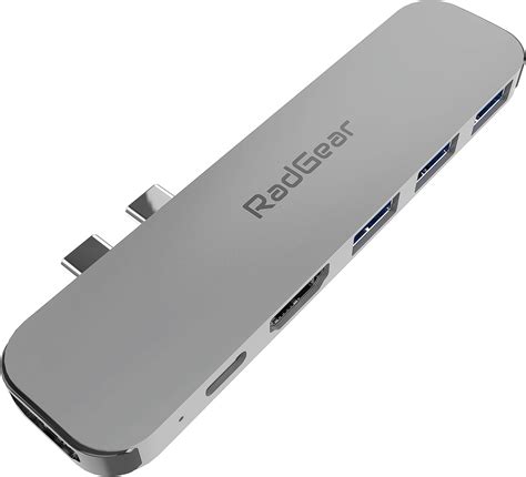 Usb C 6 In 2 Multiport Hub Adapter Macbook Compatible With Dual 4k Hdmi Multi