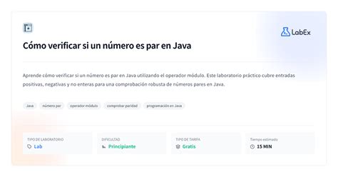 cómo verificar si un número es par en java labex