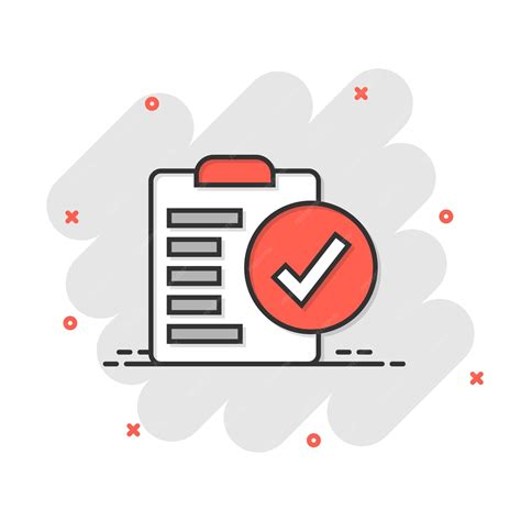 Premium Vector Document Checkbox Icon In Flat Style Test Vector