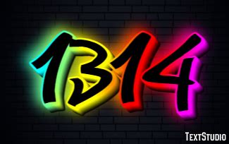1314 Text Effect and Logo Design Number