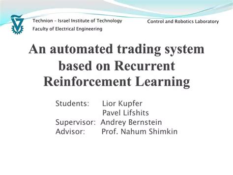 Ppt An Automated Trading System Based On Recurrent Reinforcement