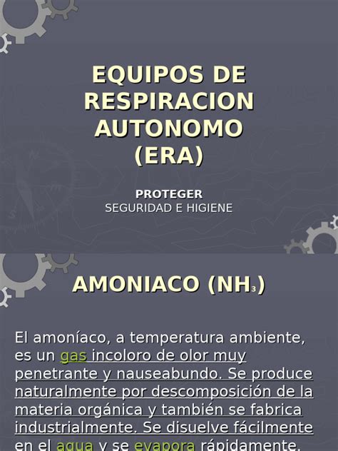Equipos De Respiración Autónoma Y Amoníaco Pdf Amoníaco Gases