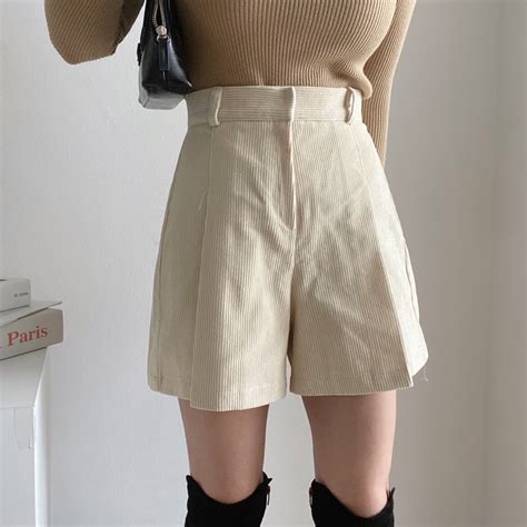 국내제작핏보장3col 겨울 코듀로이 골덴 하프기장 핀턱 주름 5부 와이드 반바지 팬츠 에이블리