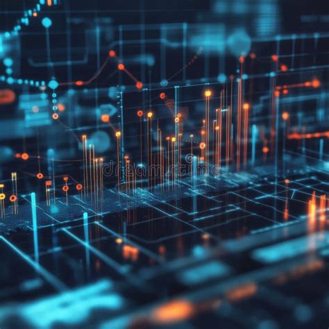 Complex Digital Data Visualization With Colorful Graphs And Analytical Metrics On A Dark