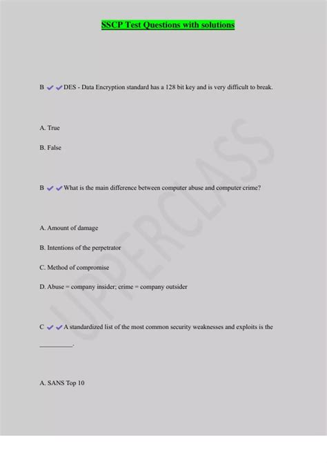 Sscp Test Questions With Solutions Isc 2 Systems Security Certified