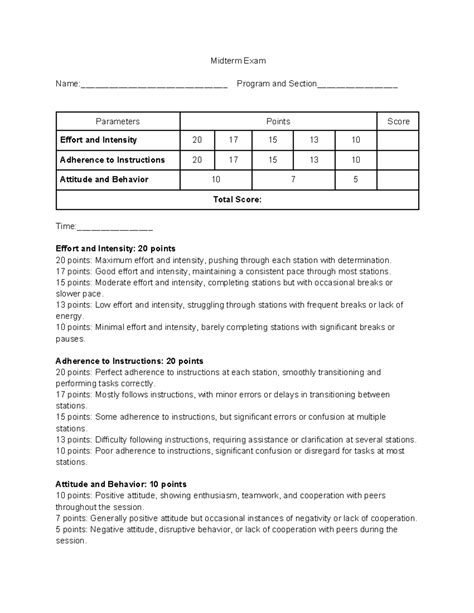 Circuit Training Midterm Exam Name Program And Studocu