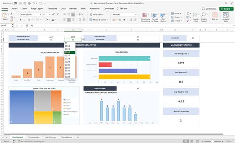 Recruitment Tracker Excel Template Applicant Tracking Spreadsheet Hiring Pipeline