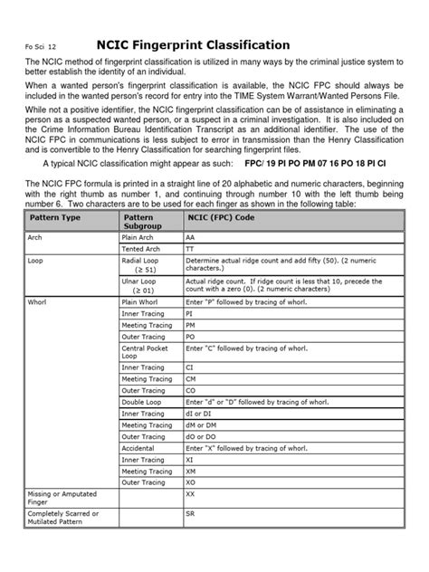 Ncic Fingerprint Classification 13 Pdf Fingerprint Hand Ncic Fingerprint Classification 13 Pdf Fingerprint Hand