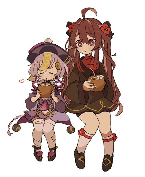 Hu Tao And Qiqi Genshin Impact Drawn By Iwashi Iwashi Danbooru