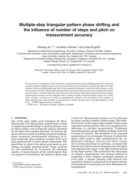 pdf multiple step triangular pattern phase shifting and the influence