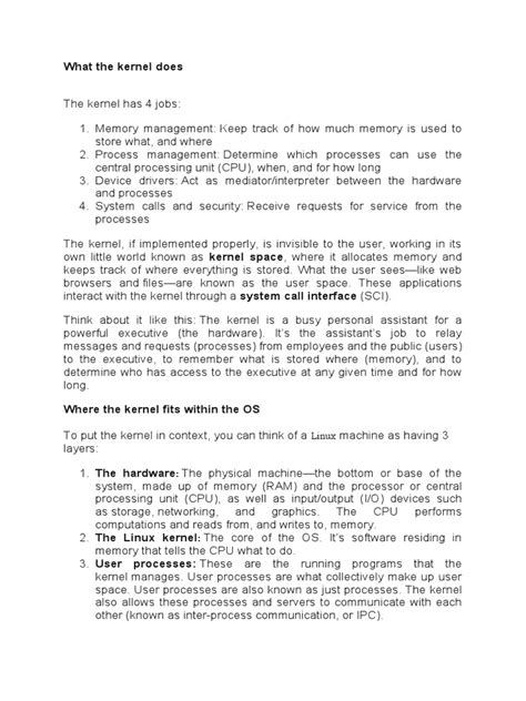 linux pdf kernel operating system process computing