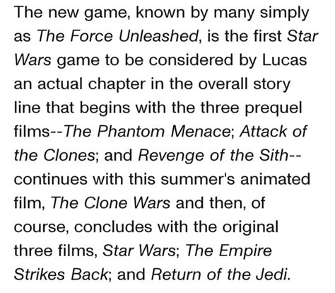 When The Force Unleashed Originally Came Out Was Supposed To G Canon