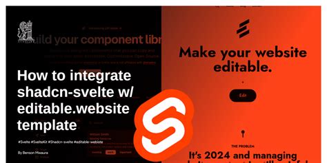 How To Integrate Shadcn Svelte Into The Editable Website Template DEV
