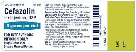 Cefazolin Injection Package Insert