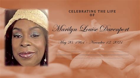 Marilyn Davenport Funeral Service Youtube