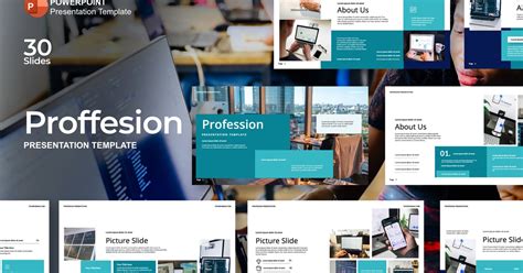 Шаблон Powerpoint для профессии Шаблоны презентаций Включая синий и современное Envato