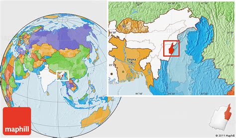 Political Location Map Of Ukhrul Highlighted Country