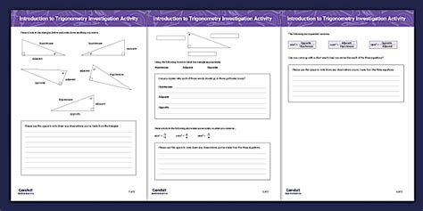 Introduction To Trigonometry Investigation Activity Twinkl