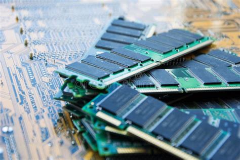 Several Pieces Of Strips Of Memory Modules Ddr And Sdram Storage Computer Texture Technology