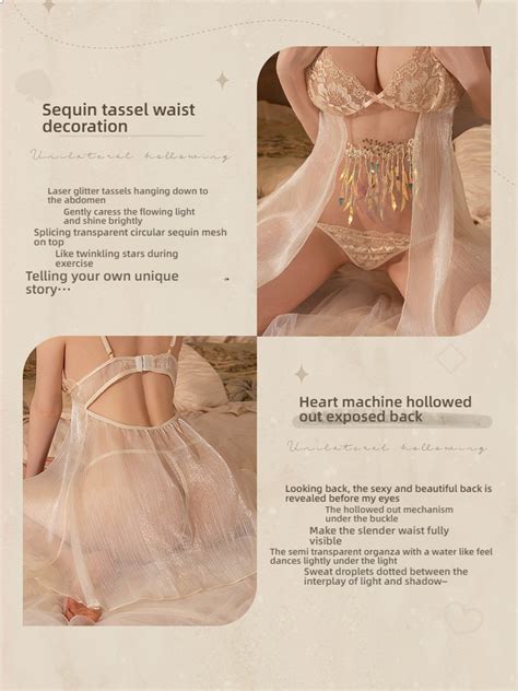 Non Staining Clothes For Sex Doll Deep V Fringe Sheer And Lace Nightdress