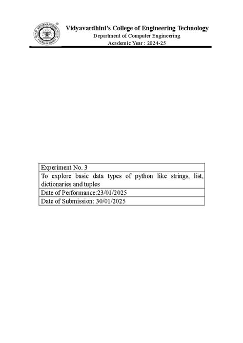 C73exp3 Exploring Pythons Basic Data Types Via Practical Experiment