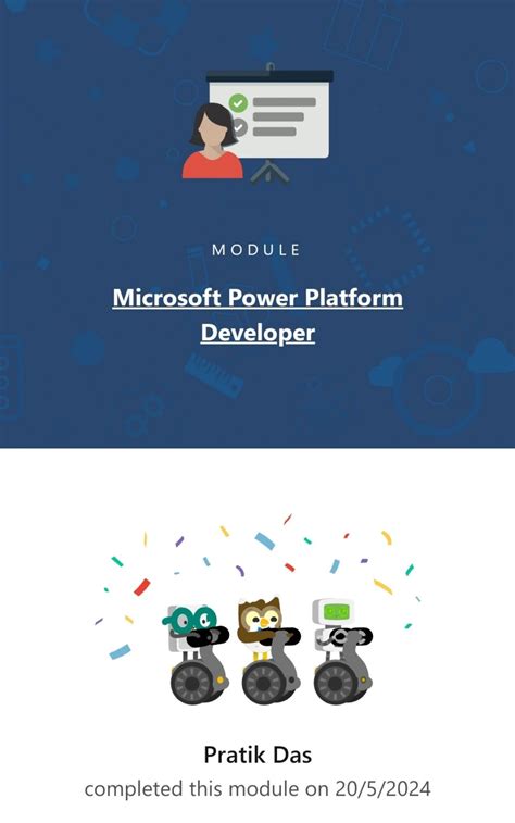 pratik das on linkedin completed power platform developer course