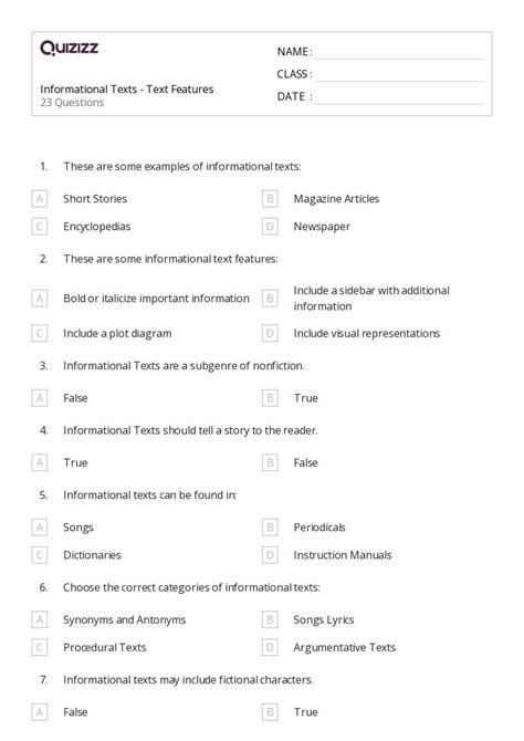 50 Using Text Features Worksheets For 6th Class On Quizizz Free