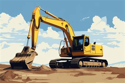 Premium Ai Image Dynamic Excavator Vector Illustration In Ar 32
